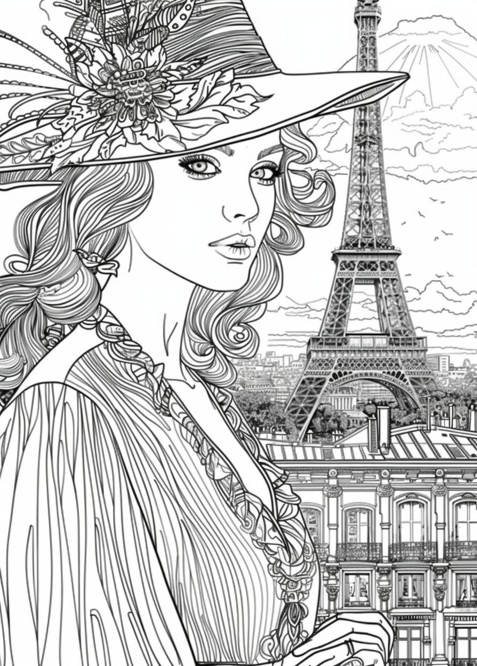 35 Unique Paris Coloring Pages – My Coloring Zone