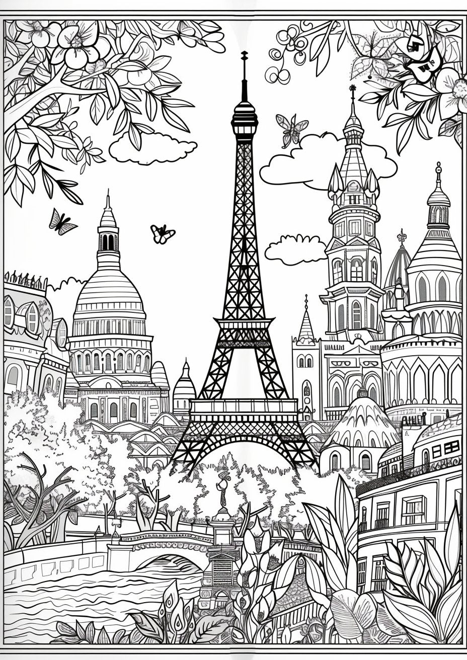 35 Unique Paris Coloring Pages – My Coloring Zone
