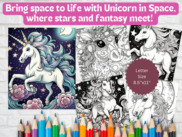 40 Unicorn in The Space Coloring Pages – My Coloring Zone